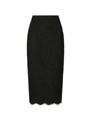 Dolce & Gabbana Dna Midi Skirt With Scalloped Hem