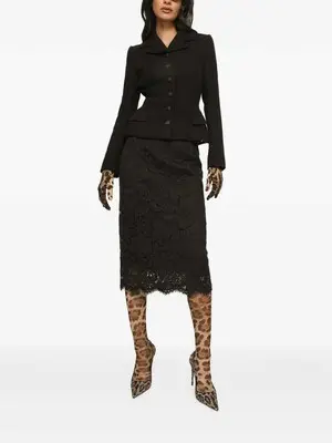 Dolce & Gabbana Dna Midi Skirt With Scalloped Hem