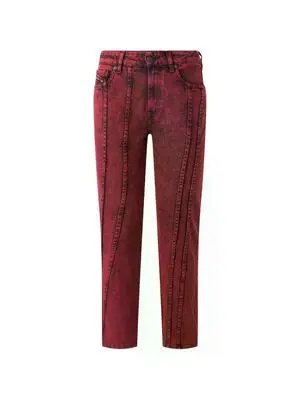 DIESEL® Acid-wash Straight-leg Jeans - Red
