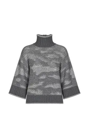 Fabiana Filippi Sequin-embellished High-neck Sweater - Grey