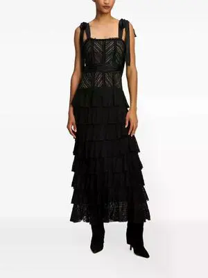 Cinq À Sept Sabrina Lace Nini Tiered Maxi Dress - Black