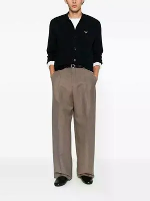 Emporio Armani Logo-patch Ribbed-knit Cardigan