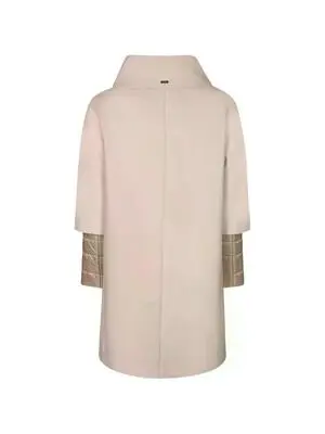 Herno Quilted-sleeve Funnel-neck Coat - Neutrals