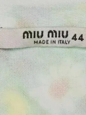 Miu Miu Botanical-print A-line Midi Skirt