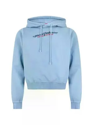 DIESEL® Cropped Logo-print Hoodie - Blue