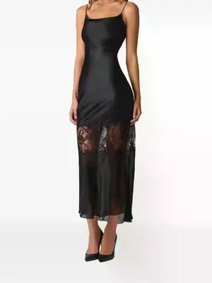 Kiki De Montparnasse Iris Lace-trim Maxi Dress - Black