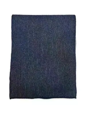 Brunello Cucinelli Cashmere English Rib Vanisé Knit Scarf - Blue