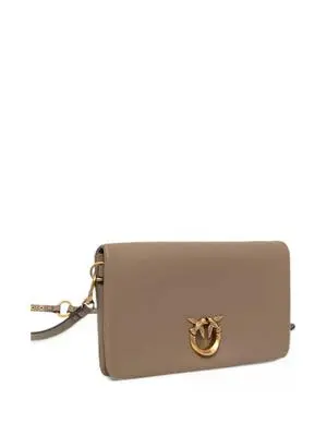 Pinko Love Bag Click Soft Horizontal Mini Small Crossbody Clutch In Leather