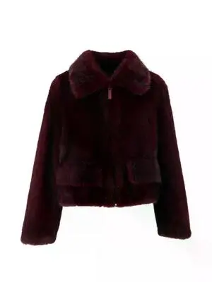 DROWS Faux-fur Front-flap-pockets Jacket - Red