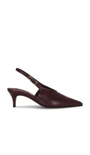 ANINE BING Nelly Buckle Slingback Pump In Brown
