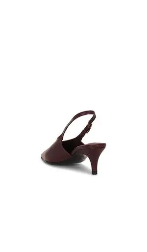 ANINE BING Nelly Buckle Slingback Pump In Brown
