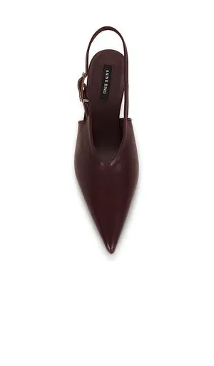 ANINE BING Nelly Buckle Slingback Pump In Brown