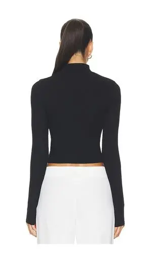 Enza Costa Fluid Silk Rib Mockneck Tee