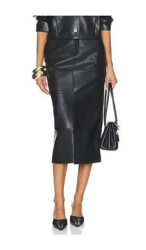 FAVORITE DAUGHTER The Faux Leather Meyer Skirt - Black