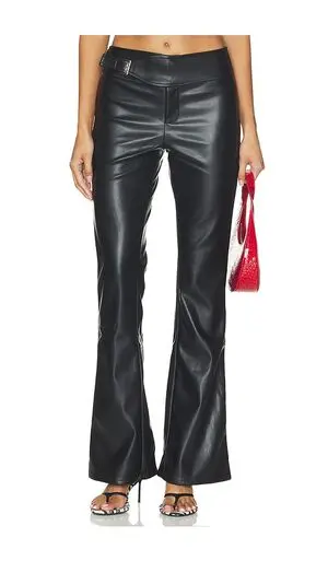 Superdown Jessica Faux Leather Bootcut Pant - Black