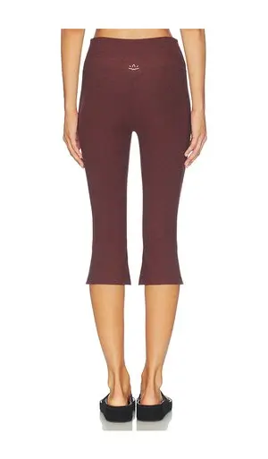 Beyond Yoga Spacedye Mid Rise Slit Pedal Pusher Legging In Brown