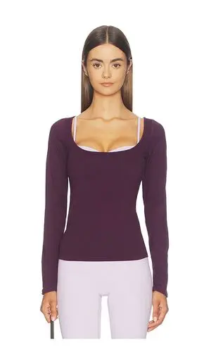 437 The Scoop Top In Mauve - Plum