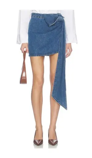 Closed Draped Mini Skirt In Denim-medium - Mid Blue