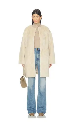 Citizens Of Humanity Martina Long Sherpa Coat In Cream