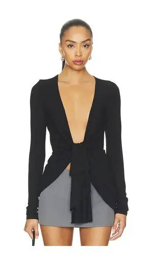 Superdown Makenzie Drape Top - Black
