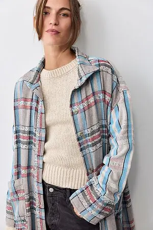 Free People We The Free Sierra Plaid Maxi Shirt