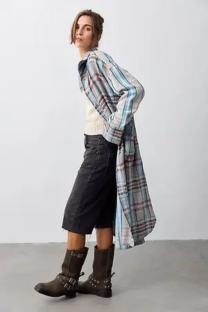 Free People We The Free Sierra Plaid Maxi Shirt