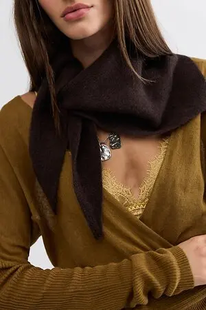 Free People Cashmere Triangle Scarf - Coffee