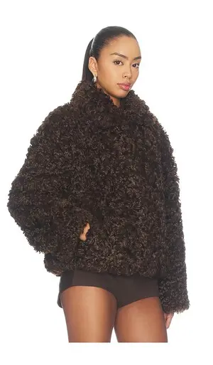 Closed Faux Fur Jacket In Brown