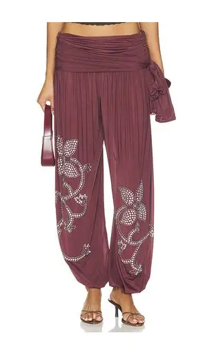 SIEDRES Tate Draped Jersey Pant - Brown