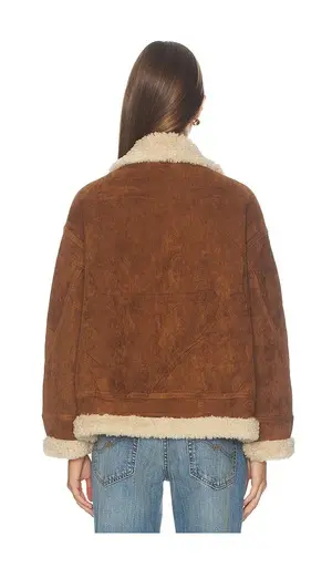 CUBIC LONDON Cropped Oversized Faux Shearling Jacket