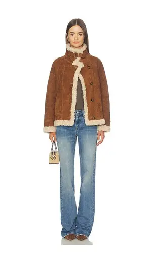 CUBIC LONDON Cropped Oversized Faux Shearling Jacket