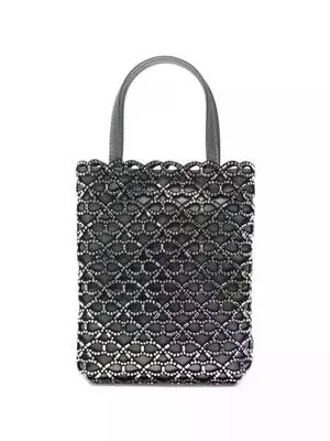 ANYA HINDMARCH Crystal-embellished Scalloped-edge Mini Bag - Grey