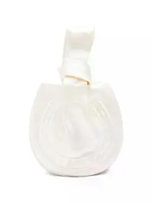 ANYA HINDMARCH Horseshoe-motif Satin Clutch Bag - Neutrals