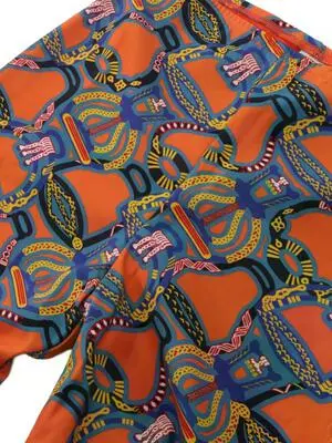 Hermès 2010s Graphic-print Cropped Trousers
