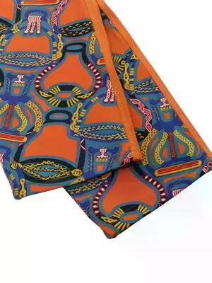 Hermès 2010s Graphic-print Cropped Trousers - Orange