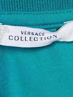 Versace Medusa-appliqué Polo-collar Mini Dress