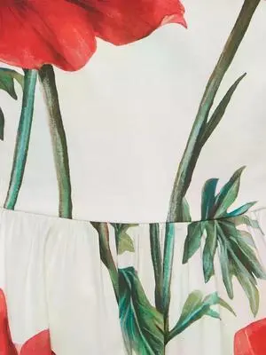 Dolce & Gabbana Poppy-print Flared Midi Dress