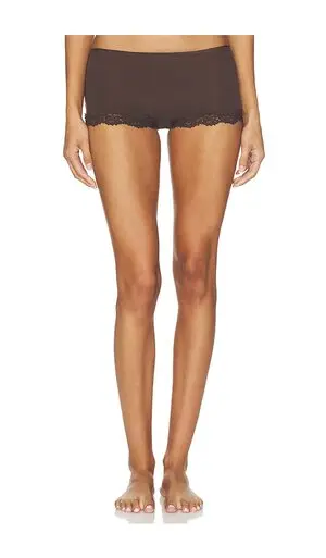 SKIMS Fits Everybody Lace Boyshort In Brown - Espresso