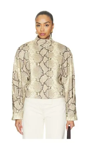 Cult Gaia Jarvis Jacket In Brown - Faded Python