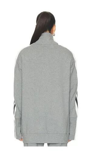 Norma Kamali Oversized Side Stripe Turtle Jacket In Grey