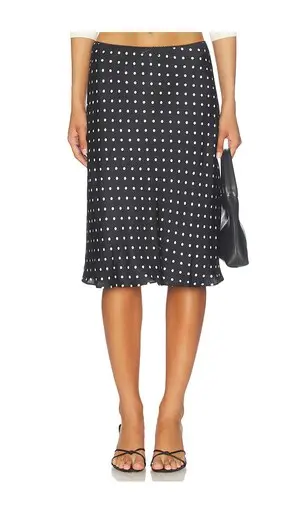 GUIZIO Satin Paloma Skirt In Black