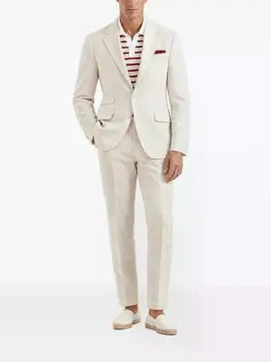 Brunello Cucinelli Linen Single-breasted Suit - Neutrals
