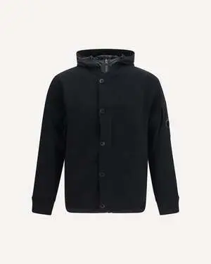 C.P. COMPANY C. P. Company Reversibe Merino Woo And Stretch Nyon Cardigan Mae - Black