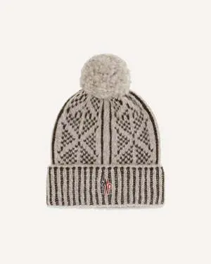 Moncler Alpaca, Wool And Nylon Blend Beanie With Pom-pom