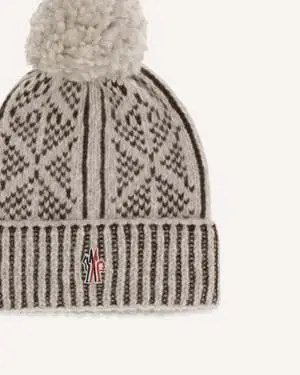 Moncler Alpaca, Wool And Nylon Blend Beanie With Pom-pom