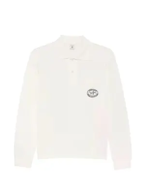 Sporty & Rich Perry Logo-patch Long-sleeve Polo Shirt