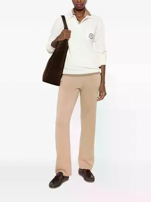 Sporty & Rich Perry Logo-patch Long-sleeve Polo Shirt
