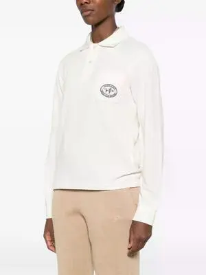 Sporty & Rich Perry Logo-patch Long-sleeve Polo Shirt