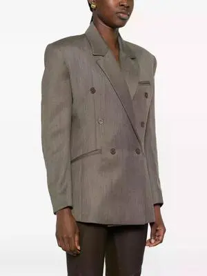 THE FRANKIE SHOP Jade Double-breasted Padded-shoulder Blazer