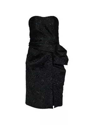 Balmain Draped Ruched-detail Dress - Black